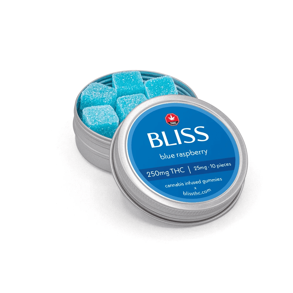 Bliss Edibles Blue Raspberry 250mg THC | Bulk Cannabis